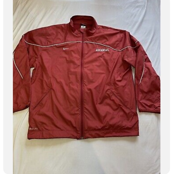 Nike | Jackets & Coats | Arkansas Razorbacks Jacket Mens Large Red Full ...